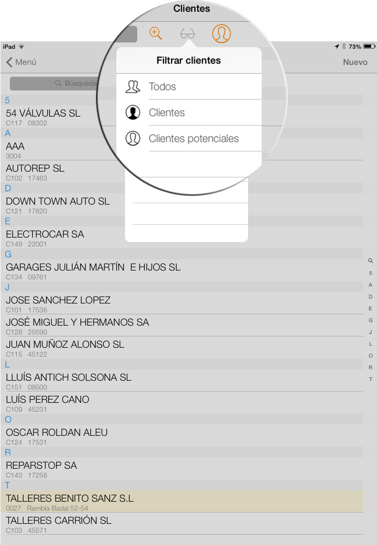 Lista de clientes